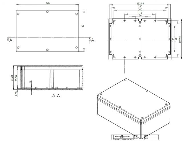 Electronic 500g 240x160x90mm ABS Enclosure Box