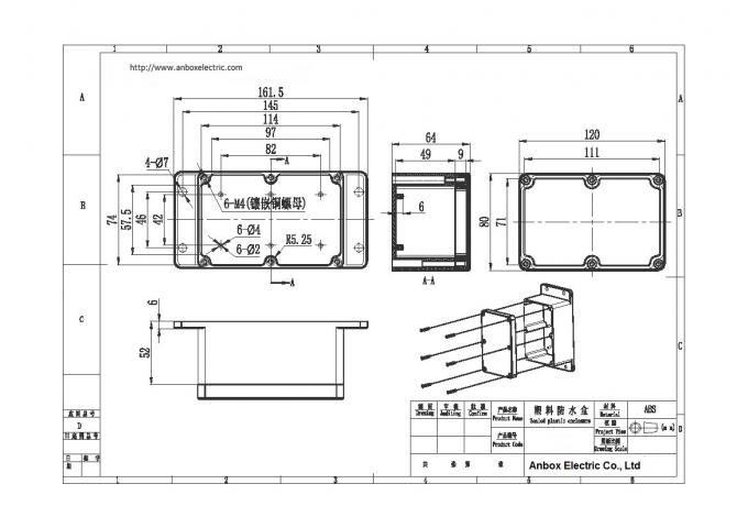IP65 120*81*65mm Outdoor Plastic Electrical Junction Box