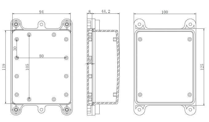125*100*52mm Plastic Electrical Junction Box