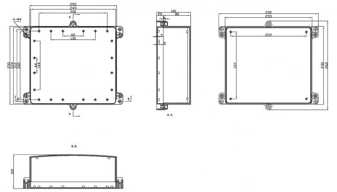 255x230x100mm Plastic Electrical Junction Box With Flange