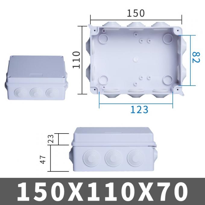 10 Entry Holes Rectangular Junction Box Electrical Knockout Boxes ...