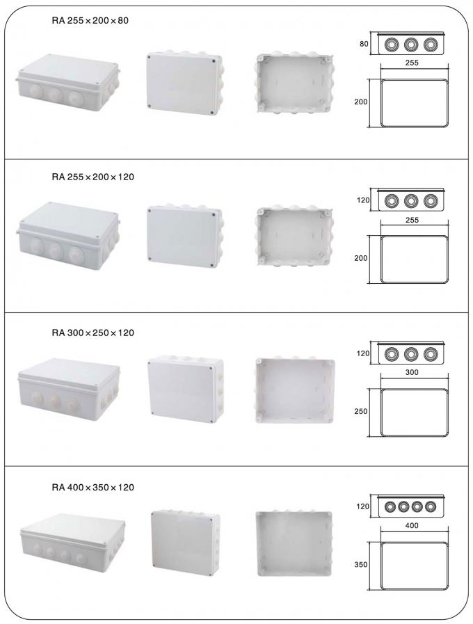Pre Drilled Rectangular Abs Waterproof Junction Box 300x250x120mm With ...